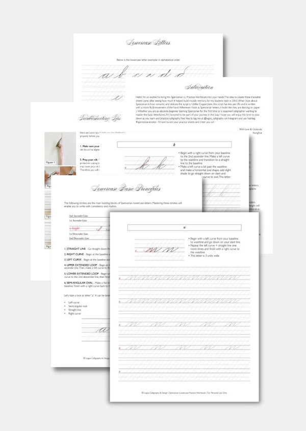 Digital Spencerian Practice Workbook - Lowercase Letters – Logos ...