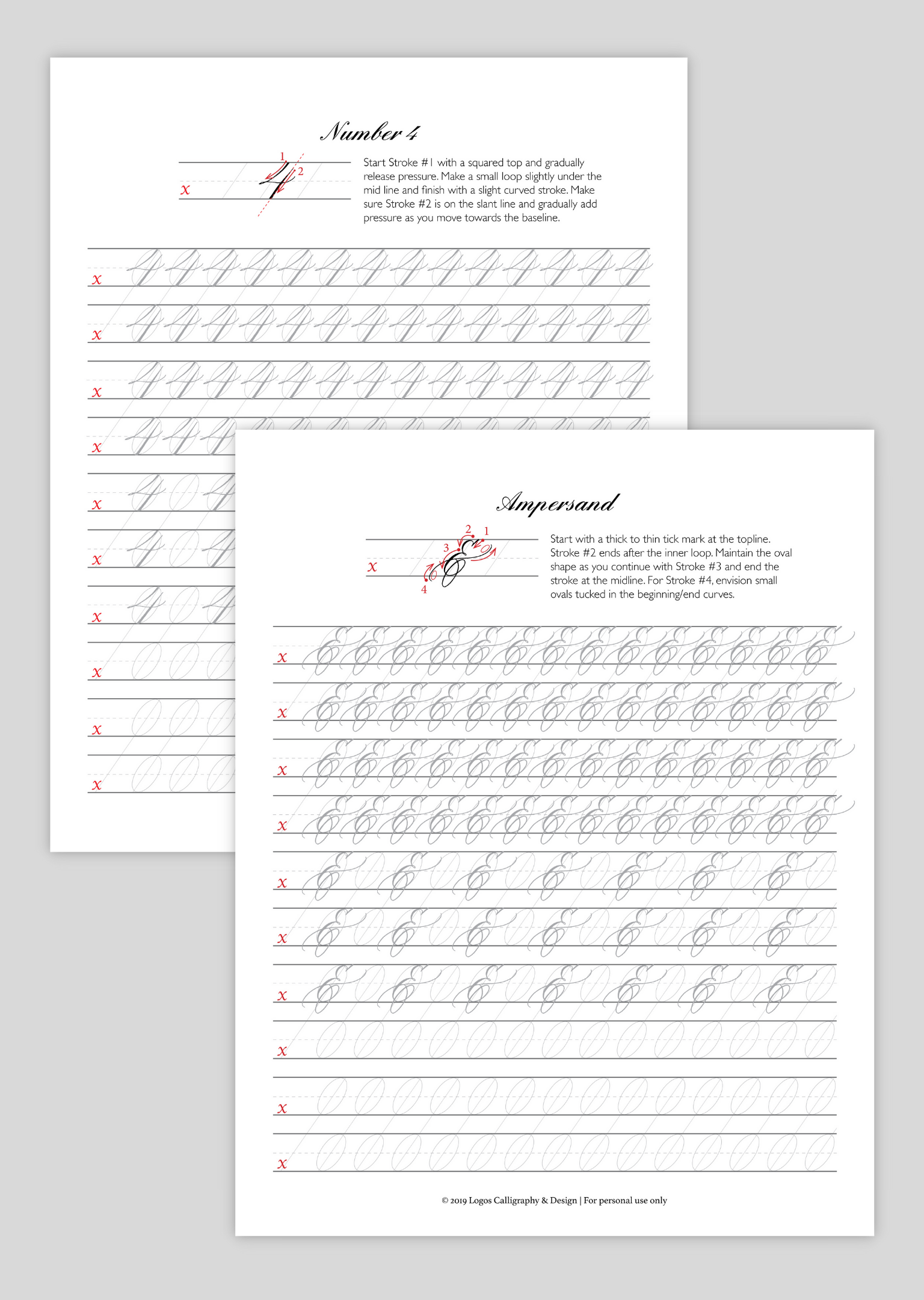 Digital Copperplate Practice Workbook - Numbers & Symbols – Logos ...