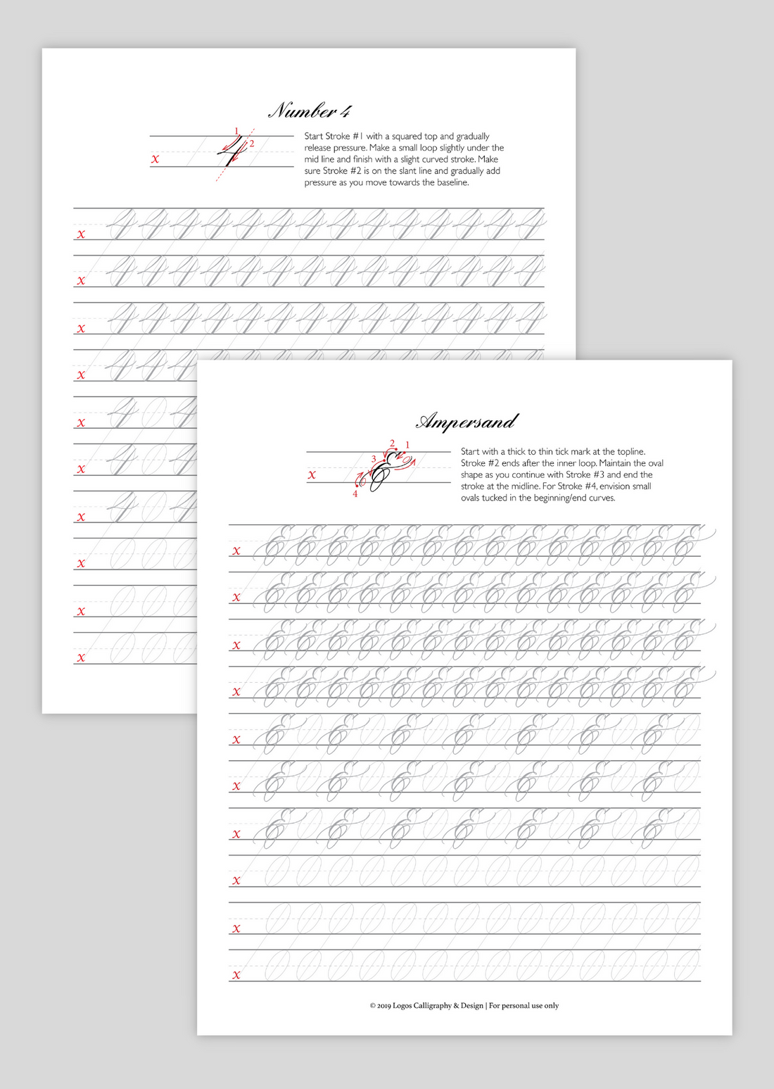 Digital Copperplate Practice Workbook - Numbers & Symbols – Logos ...