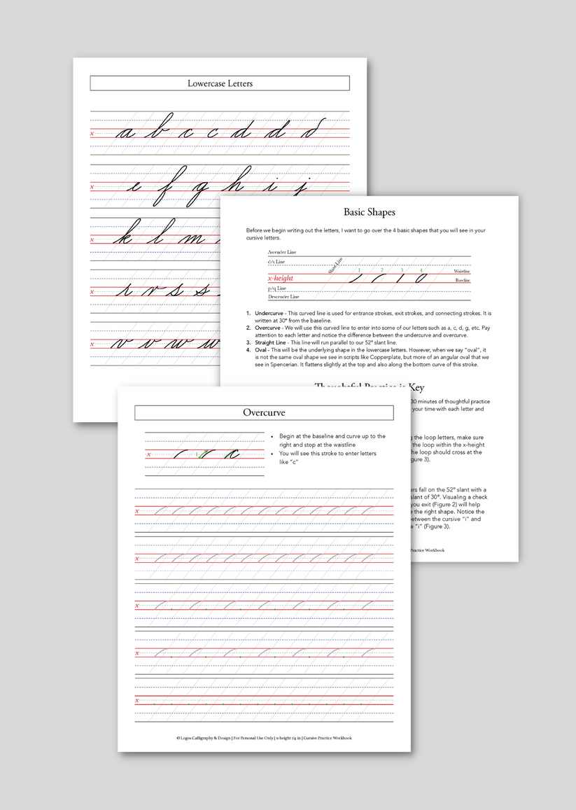 Digital Cursive Practice Workbook - Lowercase Letters – Logos ...