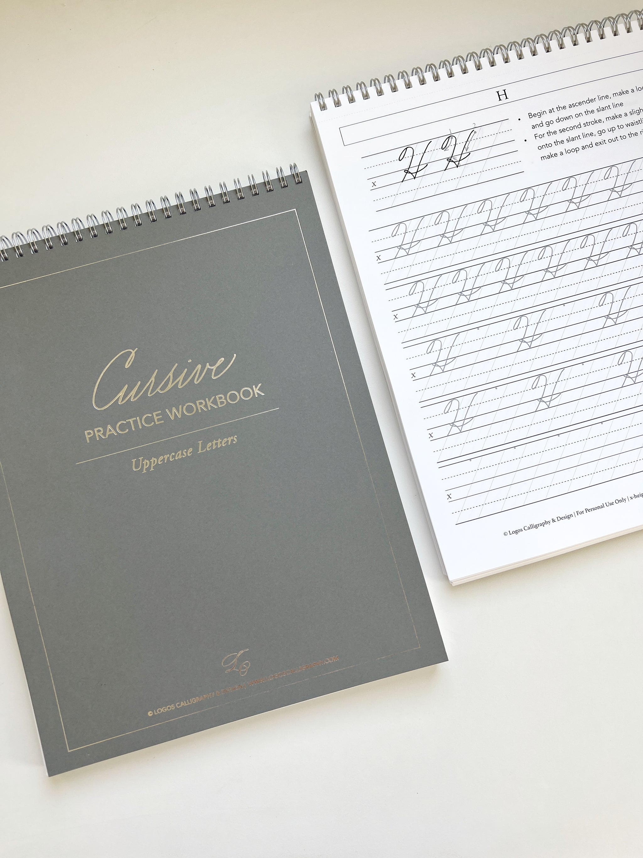 Cursive Practice Workbook - Uppercase Letters – Logos Calligraphy & Design