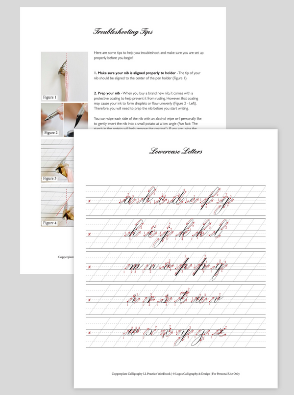 Digital Copperplate Practice Workbook - Lowercase Letters – Logos ...