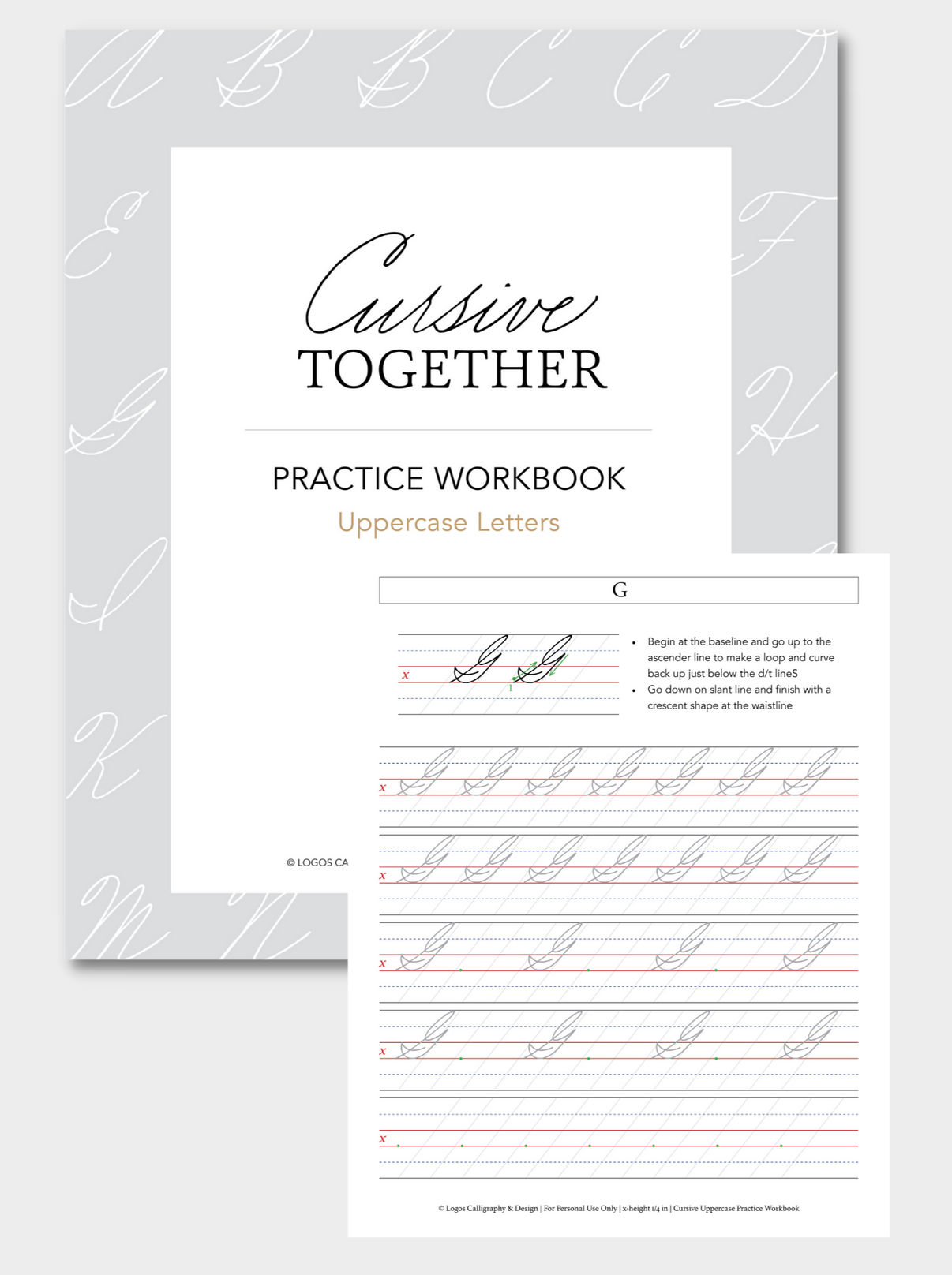Digital Cursive Practice Workbook - Uppercase Letters – Logos ...