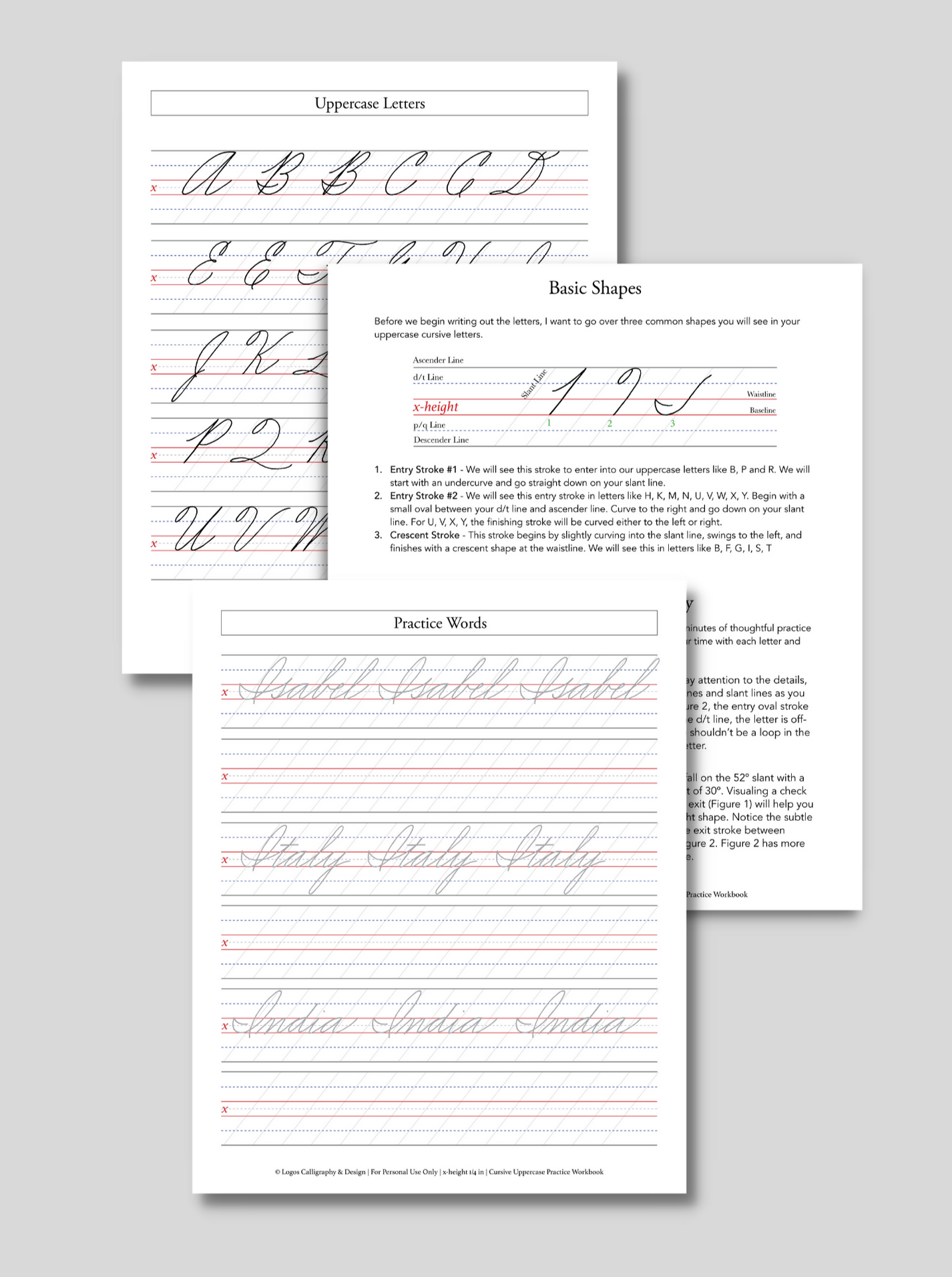 Digital Cursive Practice Workbook - Uppercase Letters – Logos ...